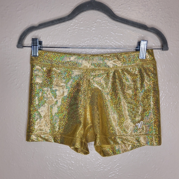 Varsity | Shorts | Varsity Spirit Golden Shorts Glitter Shiny Gymnast ...